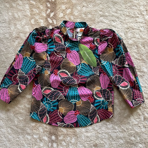 FARM Rio | Tops | Farm Rio Shell Mix Long Cuff Blouse In Multi Size ...